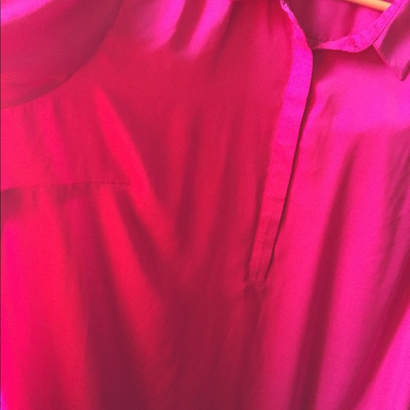 Apt. 9 | Tops | Hot Pink Colored Long Sleeve Blouse High Low | Poshmark